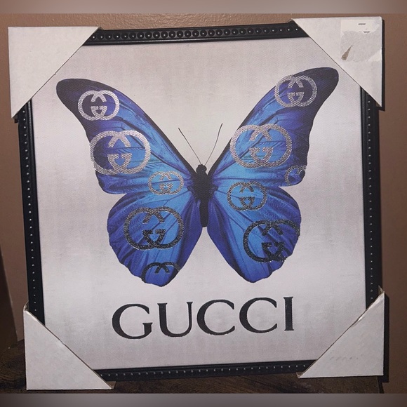Art | Gucci Lv Chanel Butterfly Painted Canvas | Poshmark